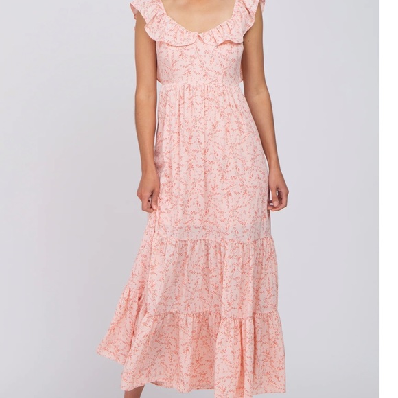 Pinkblush | Dresses | Pink Blush Maternity Pink Floral Ruffle Tiered ...